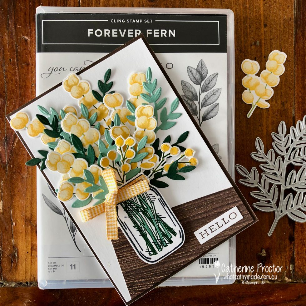 Stampin' Up! Forever Fern Wattle Card - What Cathy Made