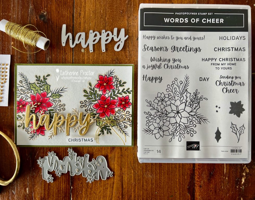 Stampin' Up! Heart of Christmas Words of Cheer - What Cathy Made