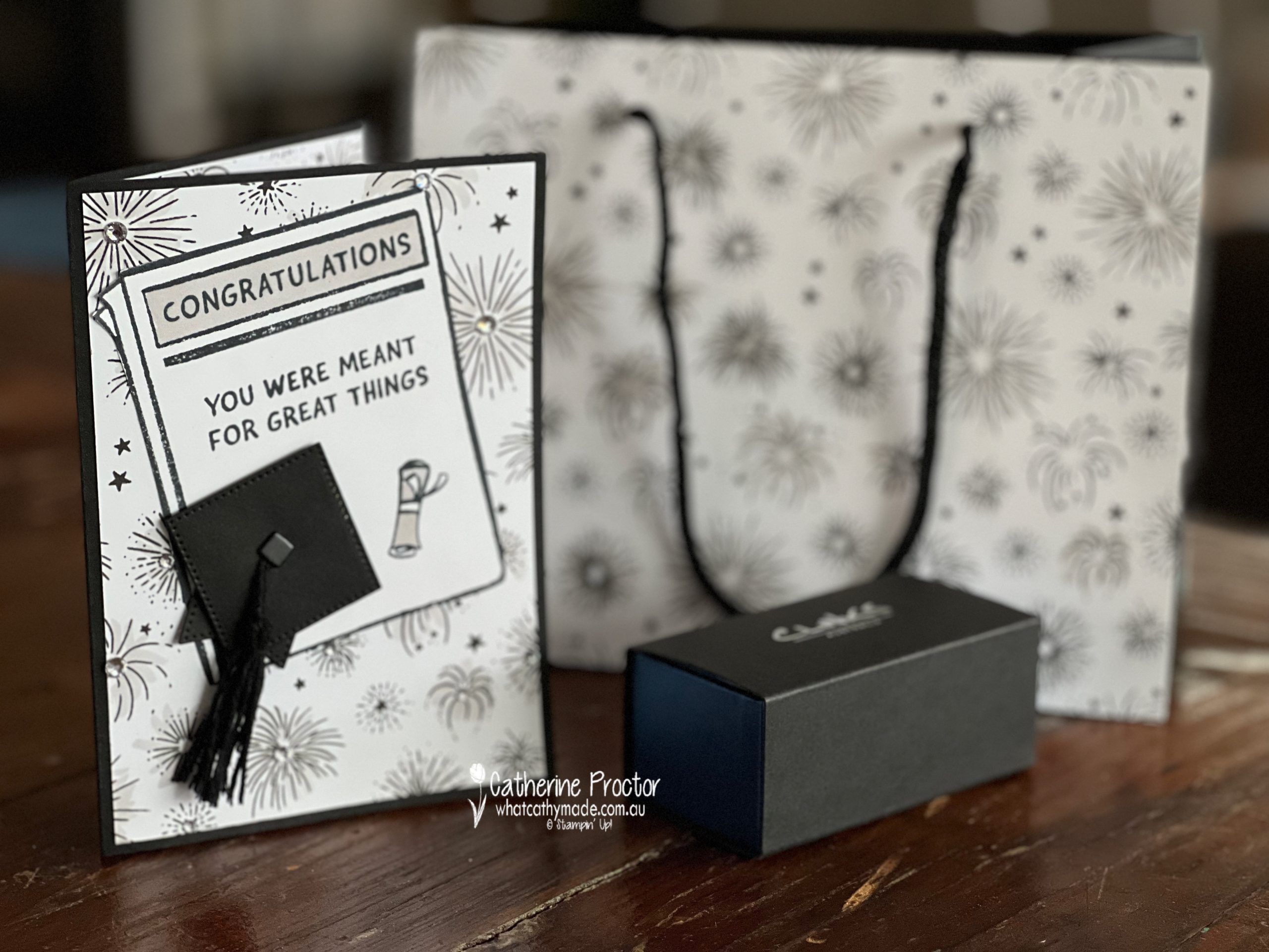 Stampin Up Gray Granite Graduation Card - Week 25 AWH Colour Creations ...