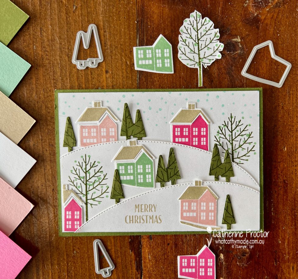 Stampin' Up! Welcoming Window Christmas Scene Card - What Cathy Made