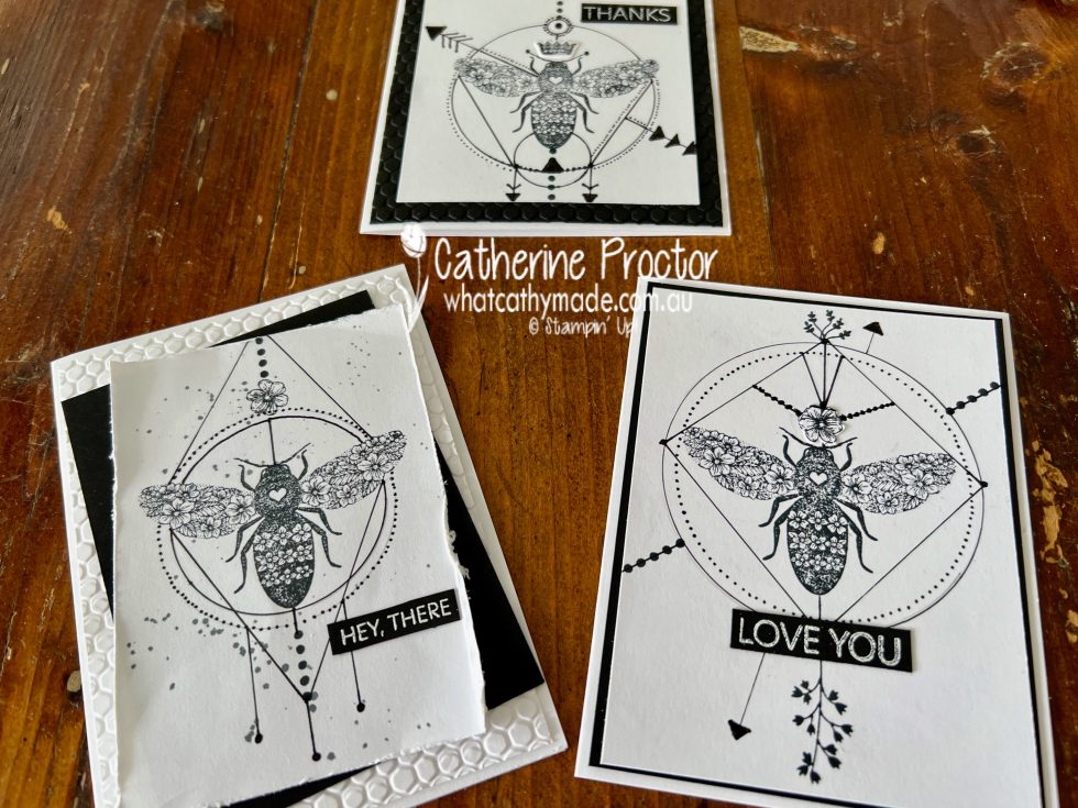 Stampin' Up! Thanks Bunch, Queen Bee and Hive Embossing folder Cards ...