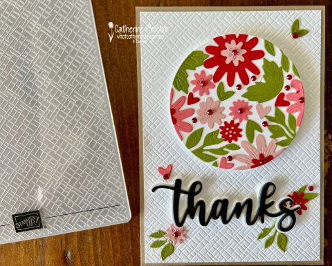 Stampin' Up! Real Red Around The Bend Dies Card - What Cathy Made