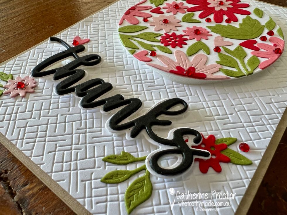 Stampin' Up! Real Red Around The Bend Dies Card - What Cathy Made