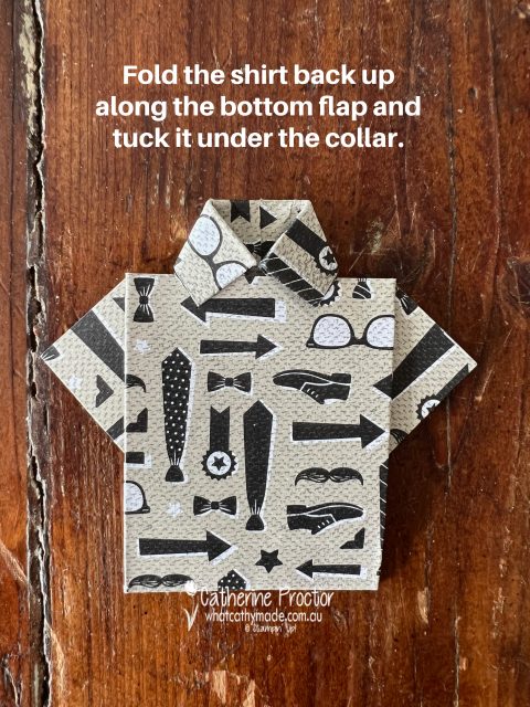 Stampin' Up! Sahara Sand Origami Men's Shirt Card - What Cathy Made