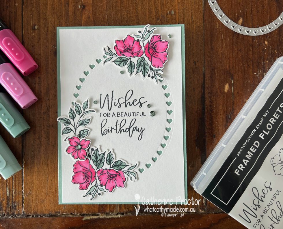 Stampin' Up! Soft Succulent Framed Florets Card - What Cathy Made