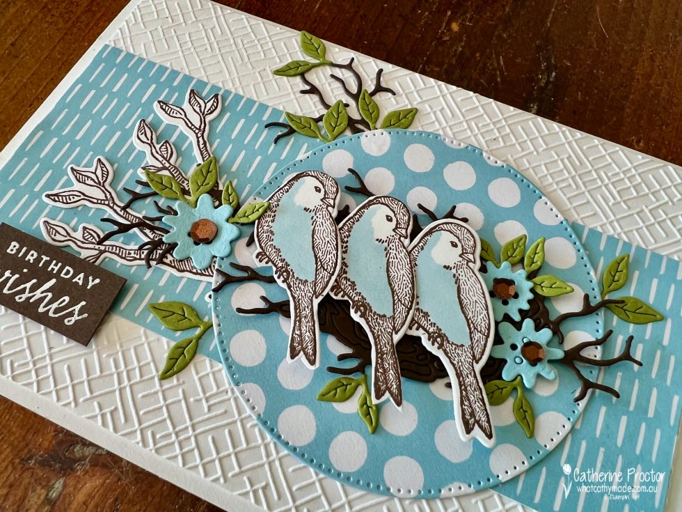 Balmy Blue Nested Friends Bird Card - What Cathy Made