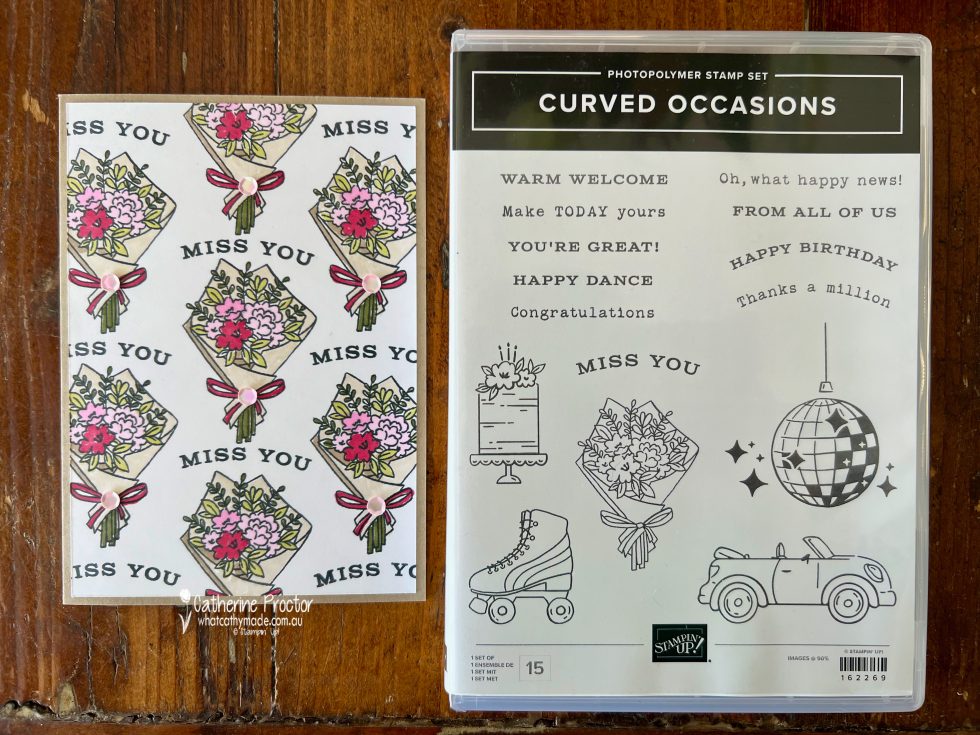 Cherry Cobbler Curved Occasions Card - What Cathy Made