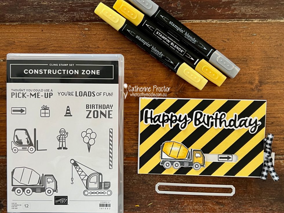 Daffodil Delight Construction Zone Birthday Slider Card - What Cathy Made