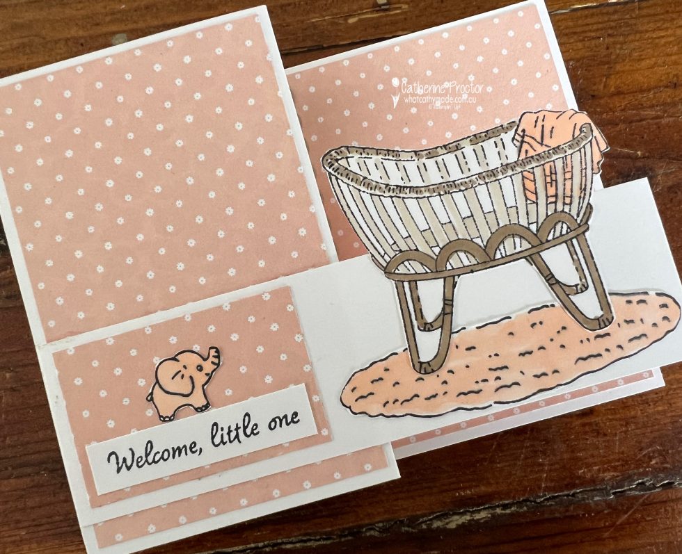 Petal Pink Cradled In Love Double Z Fold Card - What Cathy Made