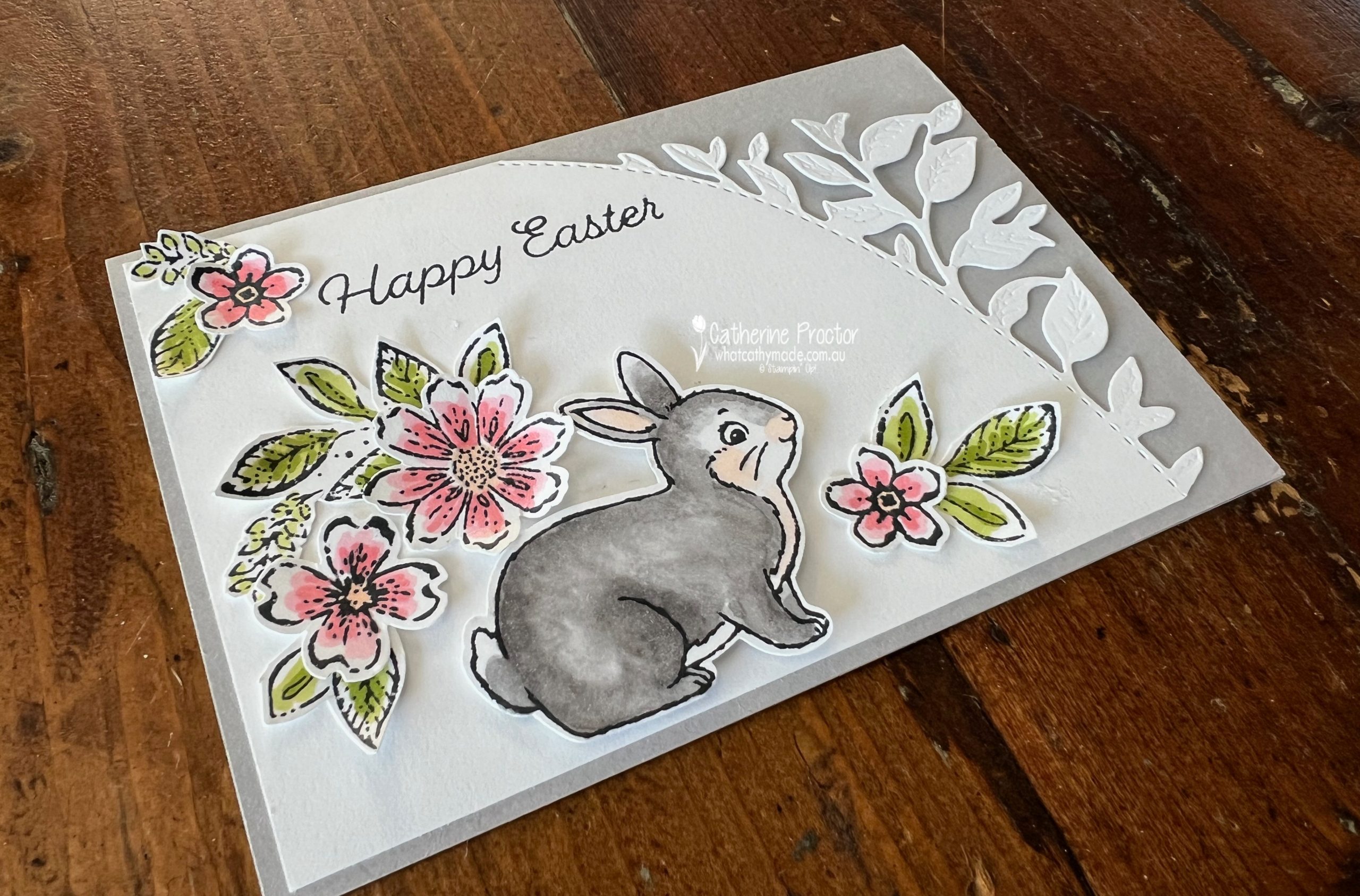 AWH Colour Creations Easter Bunny Smoky Slate Card - What Cathy Made