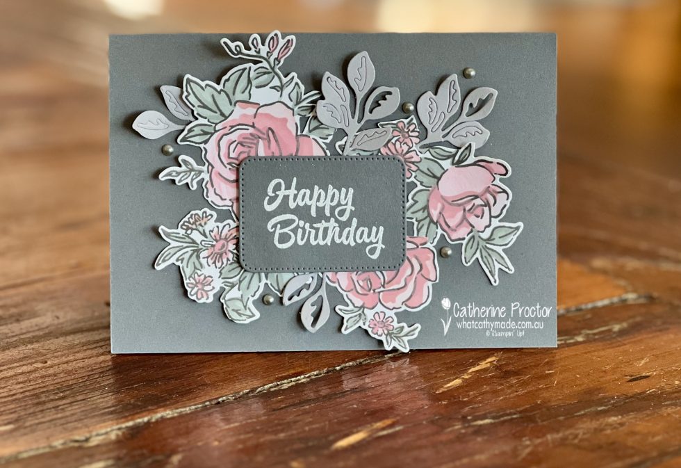 Stampin' Up! Layers of Beauty Basic Gray Card - What Cathy Made