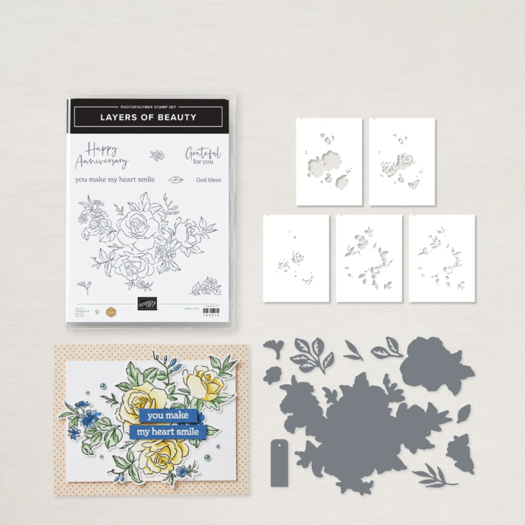 Stampin' Up! Azure Afternoon Layers of Beauty Card - What Cathy Made