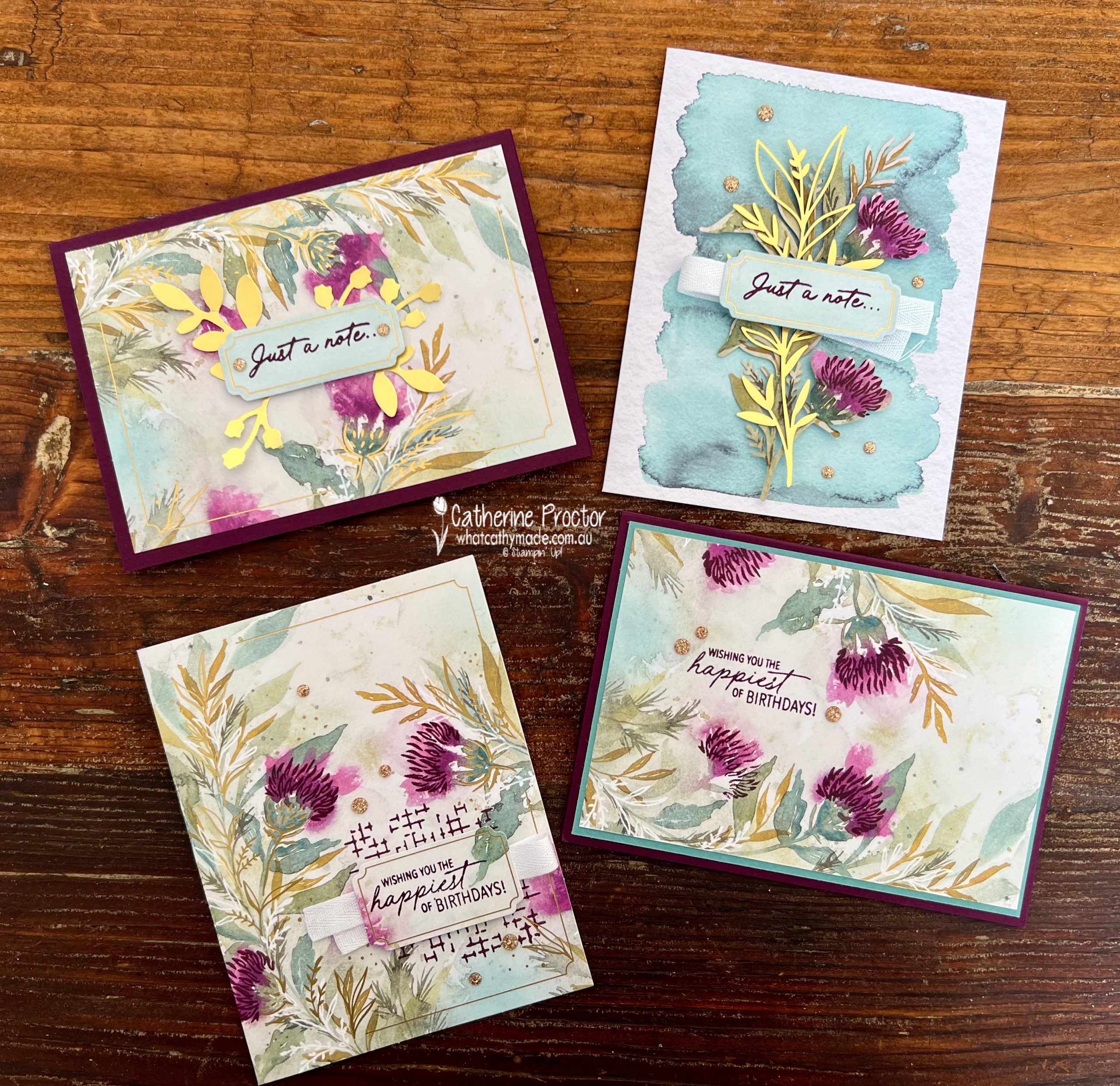 Stampin' Up! Blackberry Bliss Cards - What Cathy Made