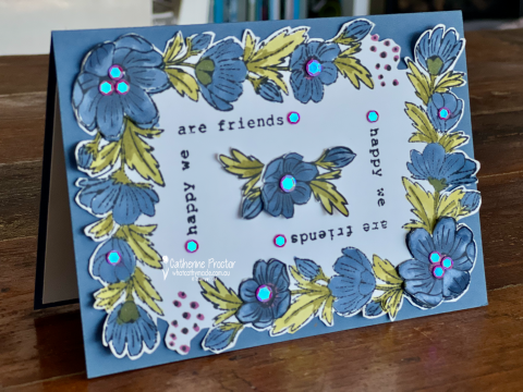 Stampin' Up! Corner in Bloom Misty Moonlight Card - What Cathy Made