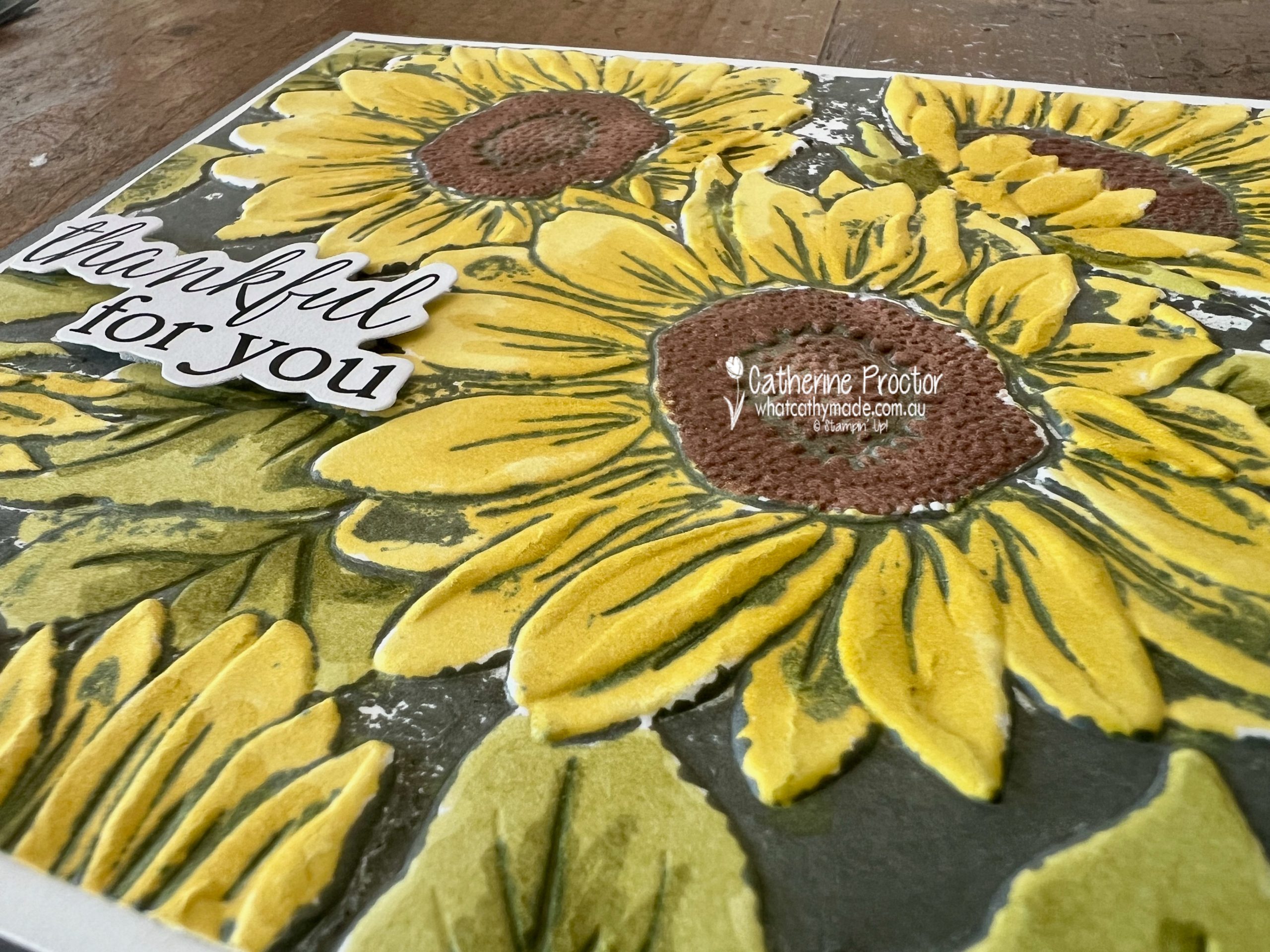 Basic Gray and Sunflower 3D Embossing Folder Cards - What Cathy Made