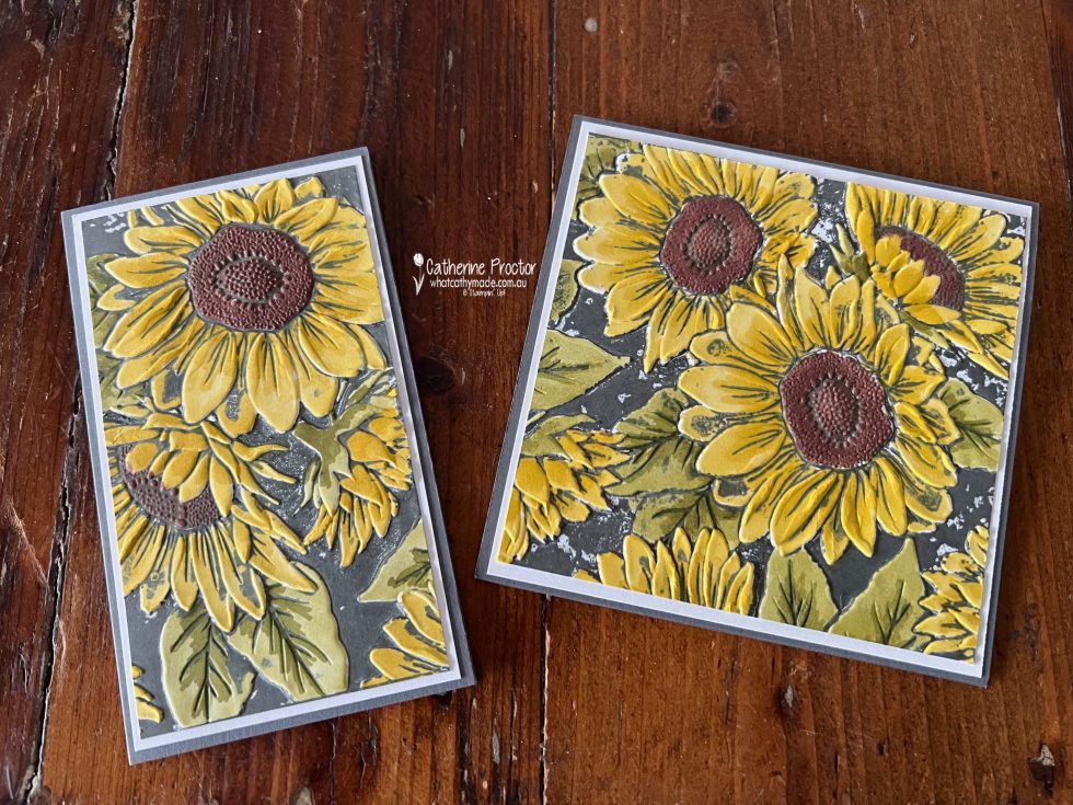 Basic Gray and Sunflower 3D Embossing Folder Cards - What Cathy Made